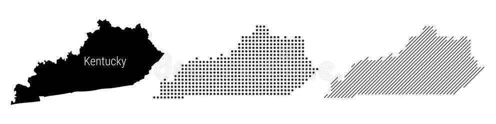 Kentucky Silhouette Map and Two Patterns of Dots and Slanted Lines ...