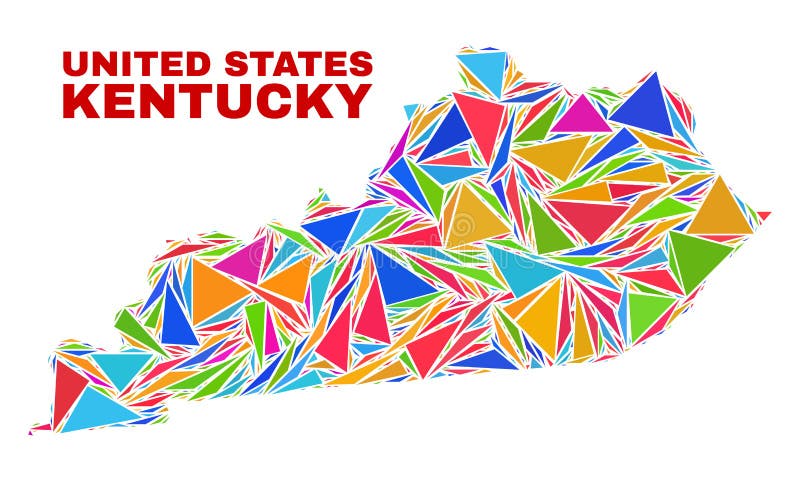 Kentucky State Map - Mosaic Of Color Triangles Stock Vector ...