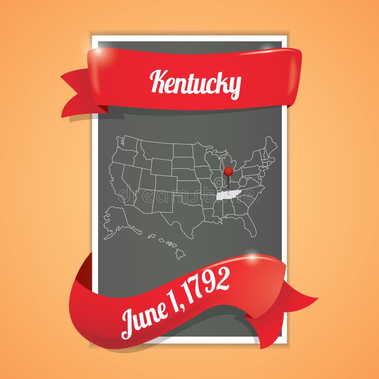 Kentucky State Map Poster. Vector Illustration Decorative Design Stock ...