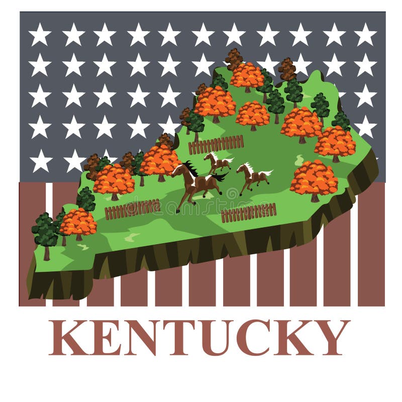 Kentucky State Map. Vector Illustration Decorative Design Stock ...