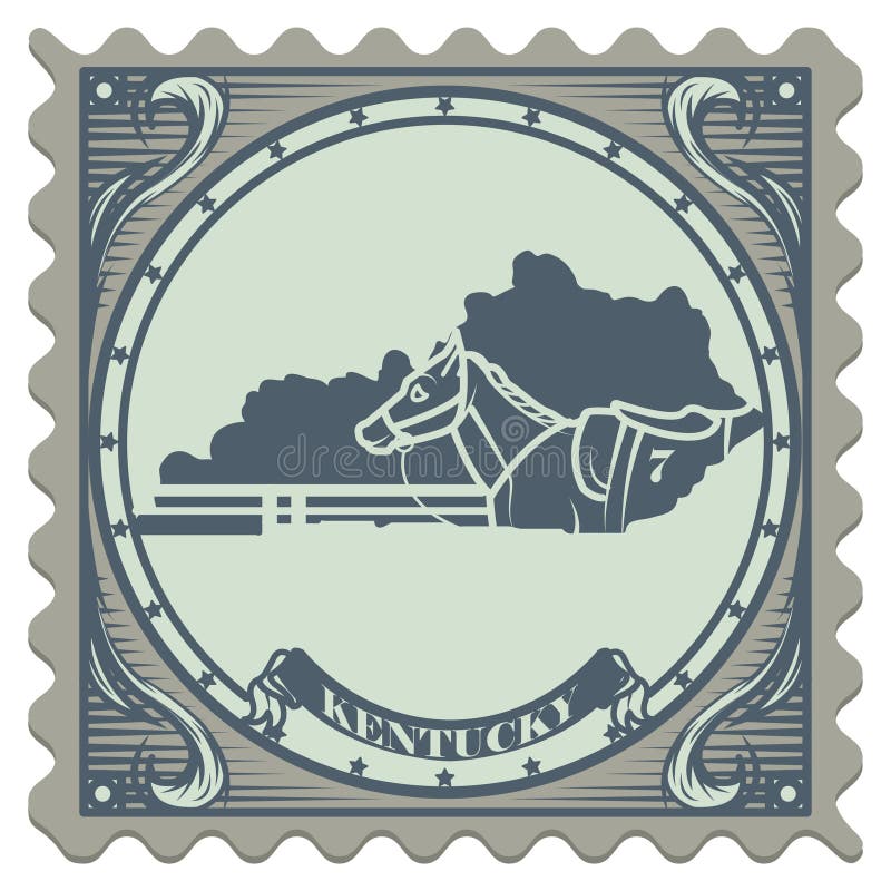 Kentucky State Postage Stamp. Vector Illustration Decorative Design ...