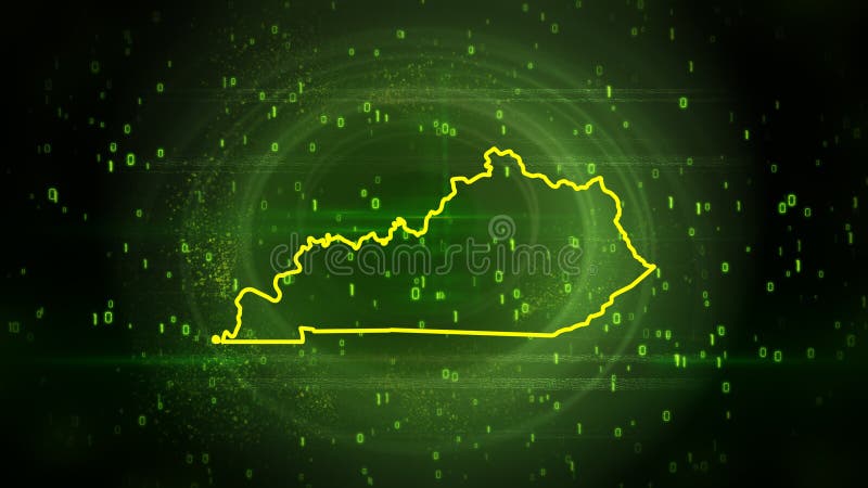 Kentucky State (USA) Map on Digital Background Stock Illustration ...