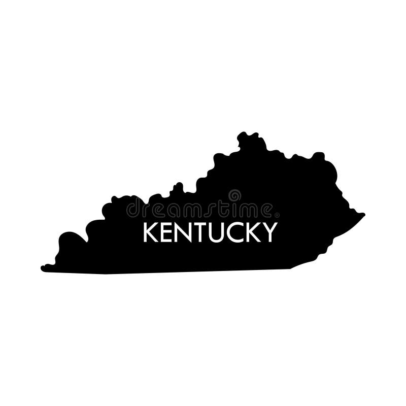 Kentucky a US State Black Element Isolated on White Background. Stock ...