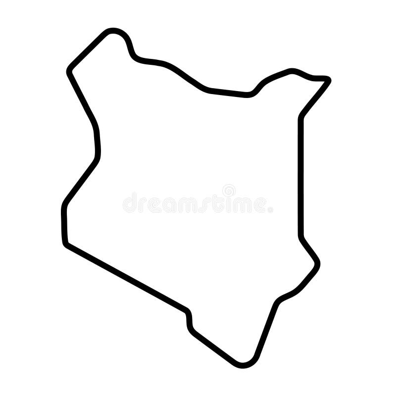 Kenya Simplified Vector Outline Map Stock Vector - Illustration of ...