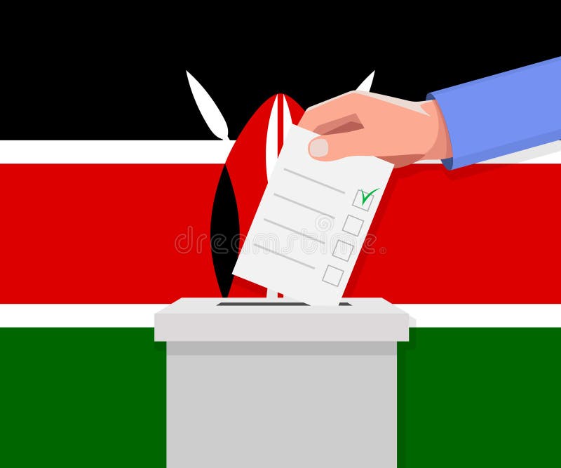 Kenya Election Concept. Hand Puts Vote Bulletin Stock Illustration ...