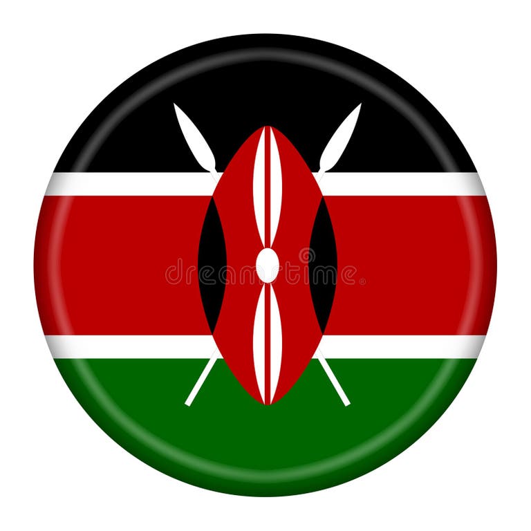 Kenya Flag Button 3d Illustration with Clipping Path Stock Illustration ...