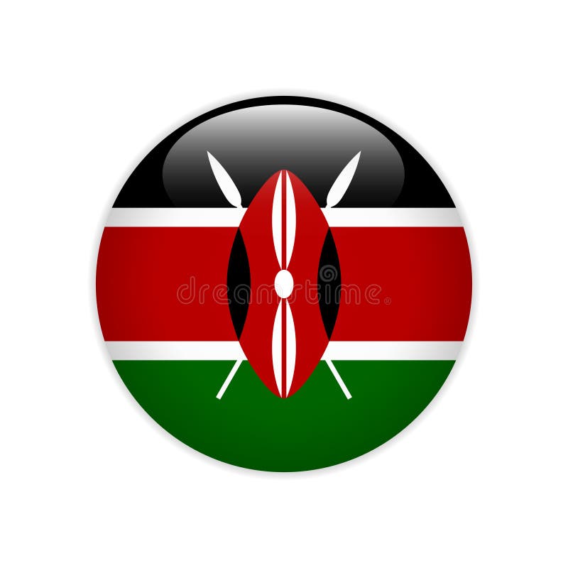 Kenya flag on button stock vector. Illustration of green - 140350677