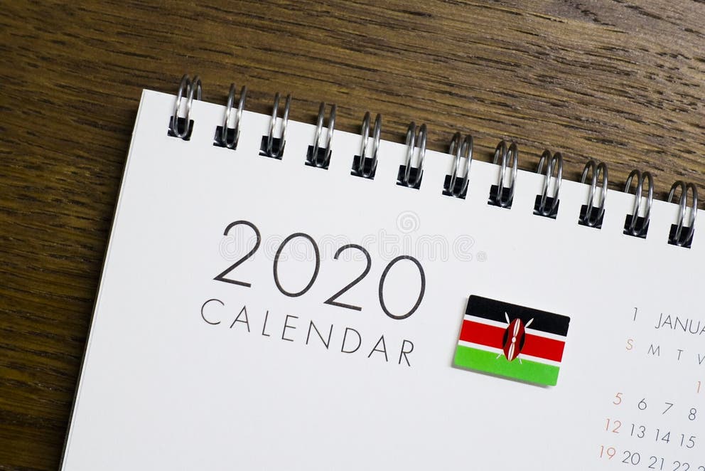 Kenya Flag on 2020 Calendar Stock Photo - Image of kenya, holiday ...