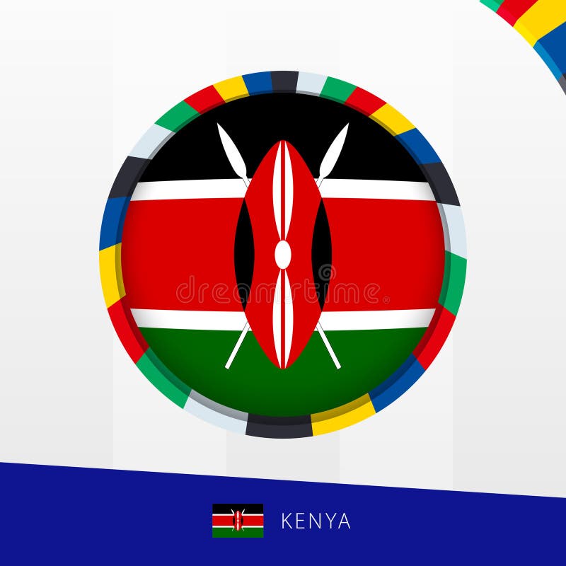 Kenya Flag with Colorful Circle Border Stock Vector - Illustration of ...