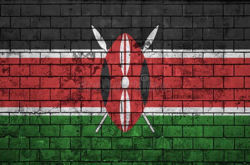 Kenya Flag is Painted Onto an Old Brick Wall Stock Photo - Image of ...