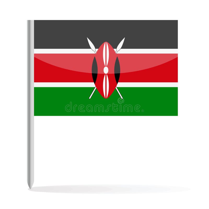 Kenya Flag Pin Vector Icon stock illustration. Illustration of event ...
