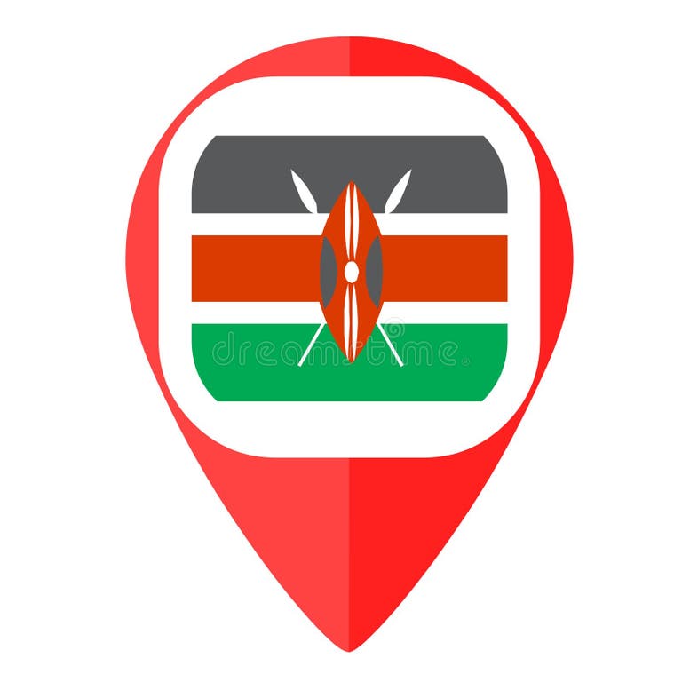 Kenya Flag Ping Marker Pointer Map Stock Image - Illustration of sign ...