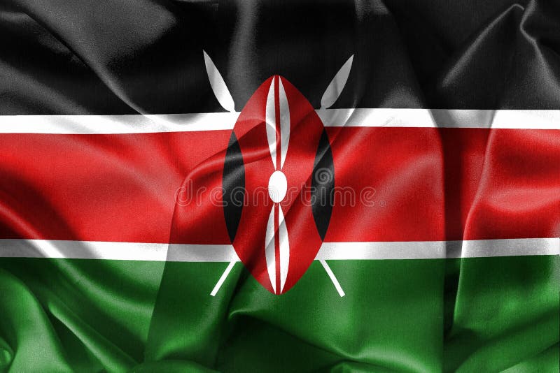 3D-Illustration of a Kenya Flag - Realistic Waving Fabric Flag Stock ...