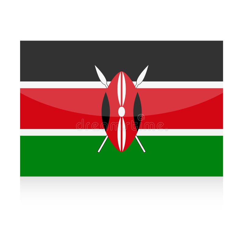 Kenya Flag Vector Icon stock illustration. Illustration of flat - 110134095