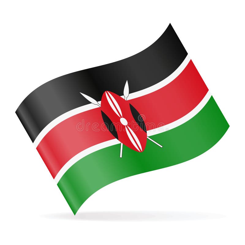 Kenya Flag Vector Waving Icon Stock Illustration - Illustration of ...