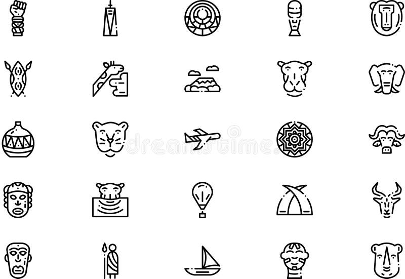 Kenya Icons Collection is a Vector Illustration with Editable Stroke ...