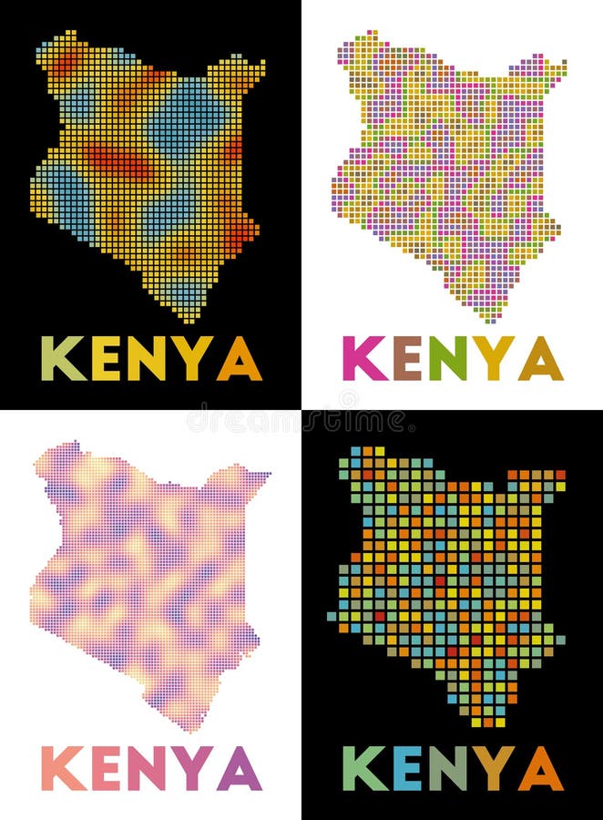 Kenya map. stock vector. Illustration of atlas, pixel - 205014776