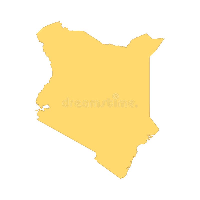 Kenya Map Color Line Element. Border of the Country Stock Vector ...