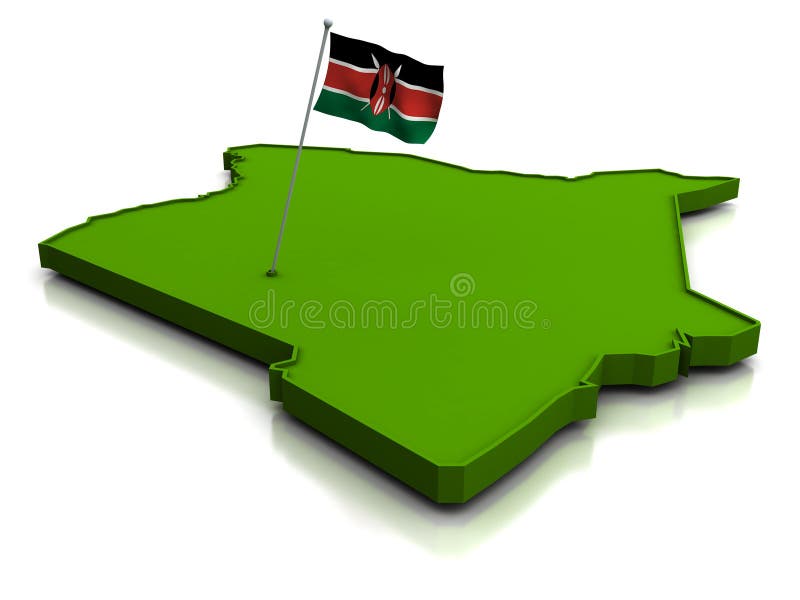 Kenya - Map and Flag stock illustration. Illustration of geography ...