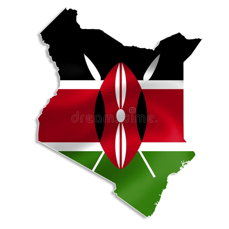Kenya Map With Flag