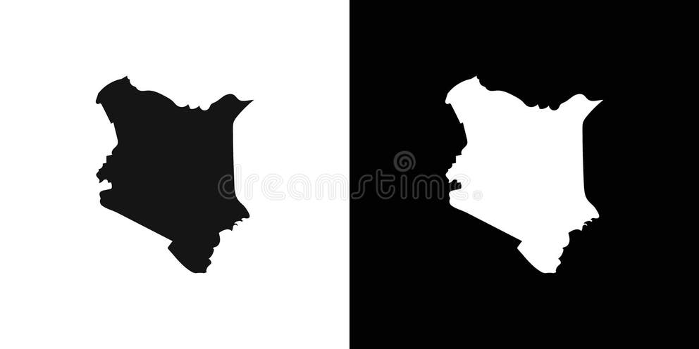 Kenya Map Icon Flat Vector Set Outline Stock Vector - Illustration of ...