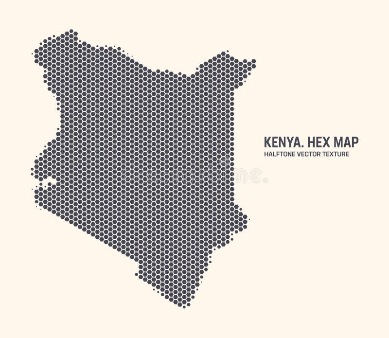 Kenya Map Vector Hexagonal Half Tone Pattern Isolated on Light Background Stock Vector ...