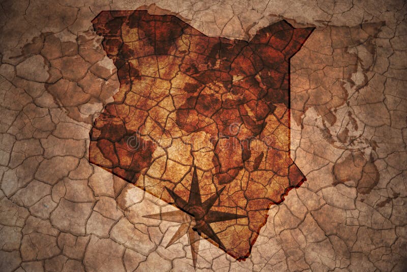 Kenya Map on a Old Vintage Paper Background Stock Illustration ...