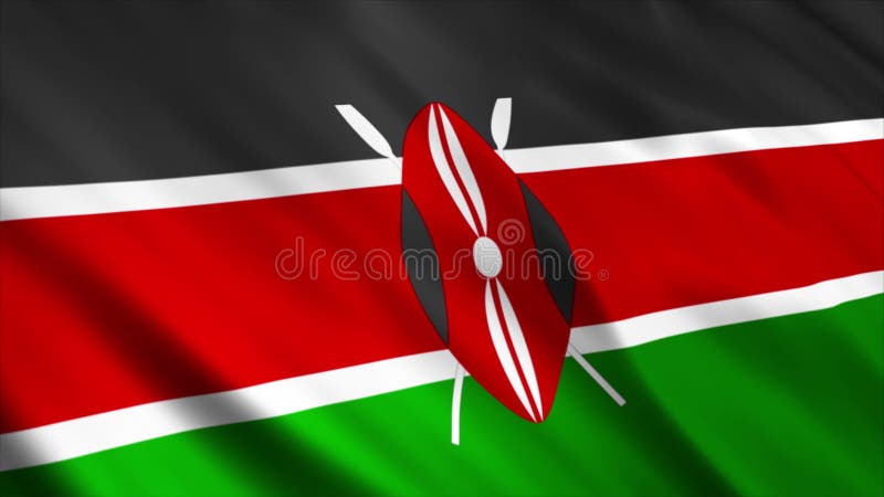 Kenya National Flag. Seamless Loop Animation Closeup Waving Stock ...