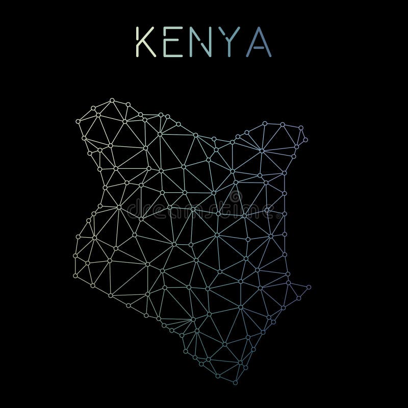 Kenya network map. stock vector. Illustration of concept - 93250530