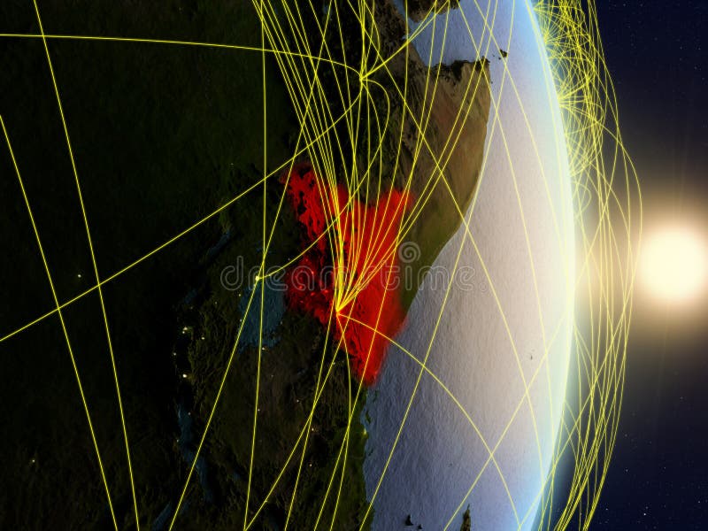 Kenya on Networked Planet Earth Stock Photo - Image of science ...