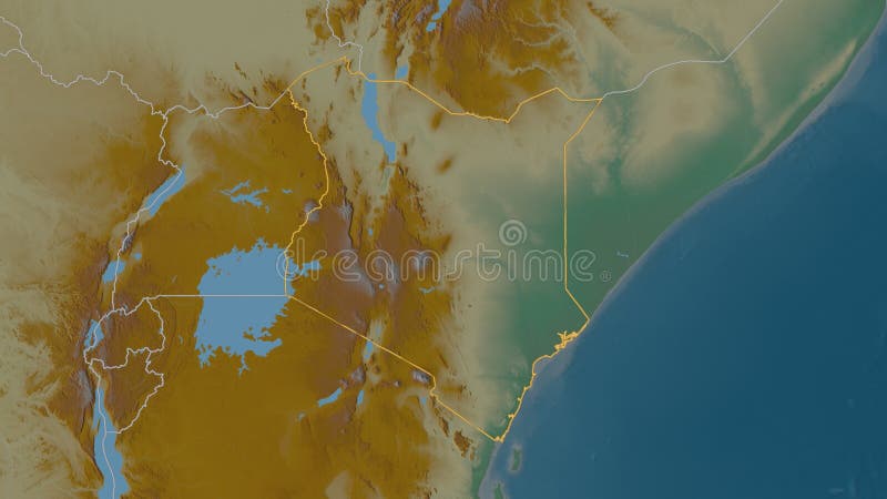 Kenya - overview. Relief stock illustration. Illustration of science ...