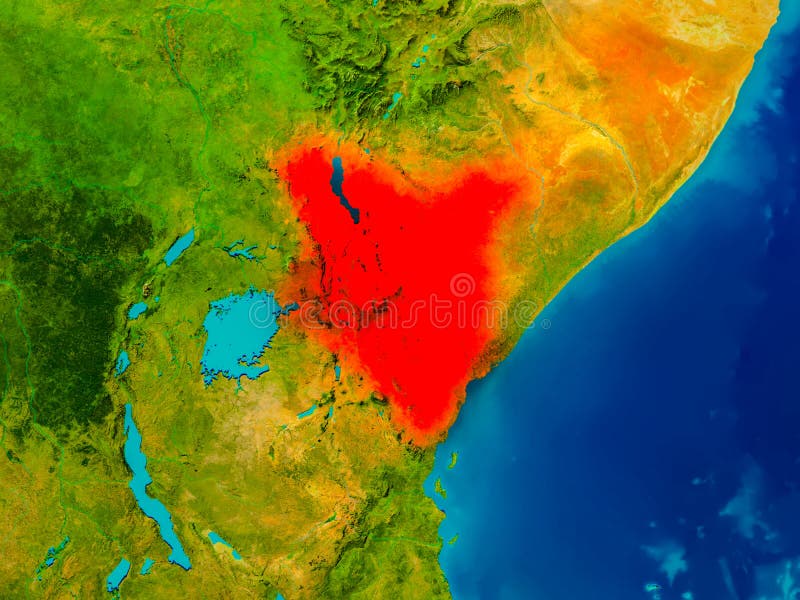 Kenya on physical map stock illustration. Illustration of kenya - 91855148