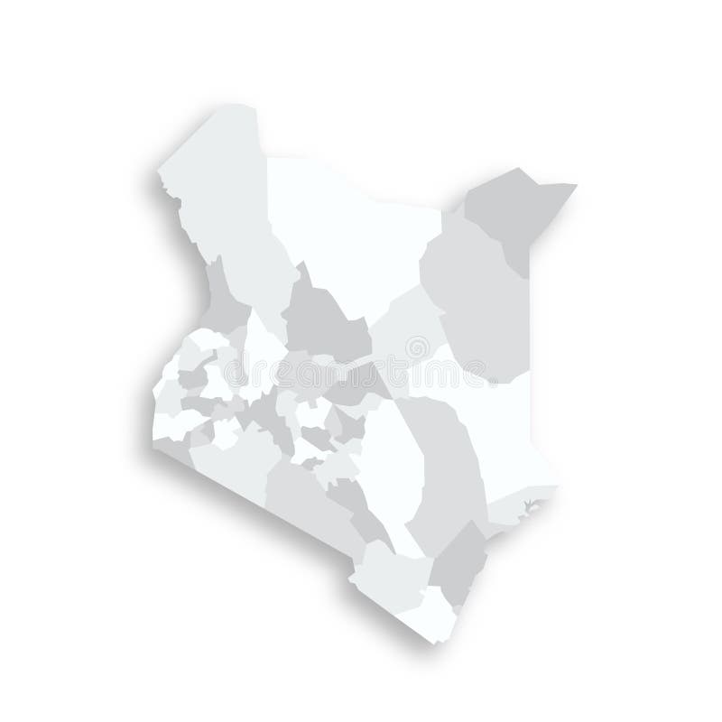 Kenya Political Map of Administrative Divisions Stock Vector ...