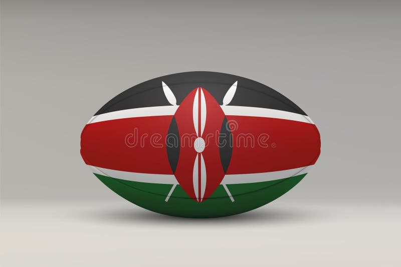 Kenya Rugby Ball with National Flag Design Stock Vector - Illustration ...