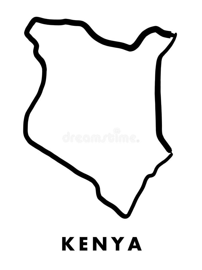 Kenya Map Outline Vector Illustration Stock Vector - Illustration of ...