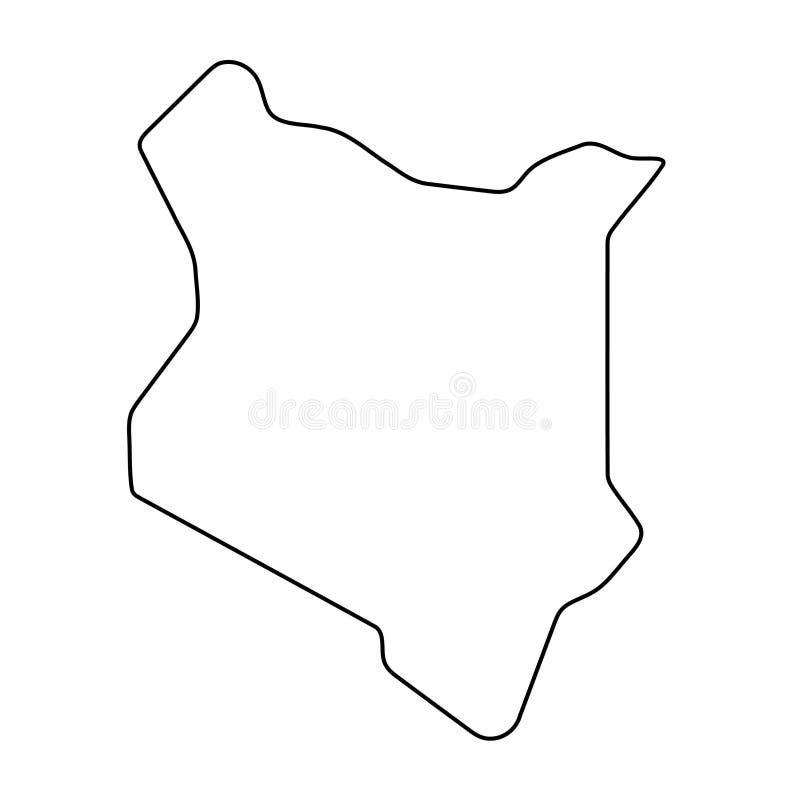 Kenya Simplified Vector Outline Map Stock Vector - Illustration of ...