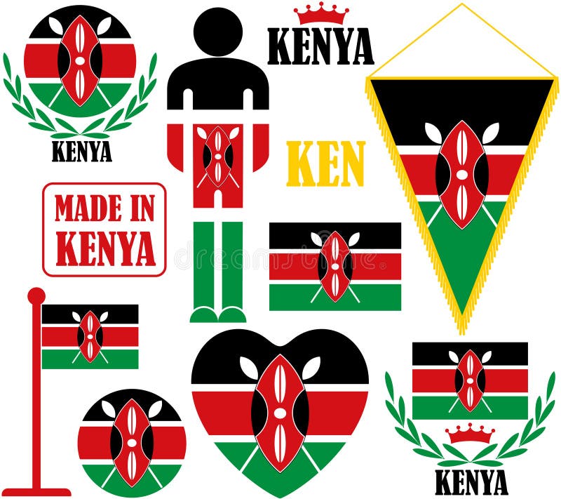 Kenya stock vector. Illustration of crown, black, banner - 48371549