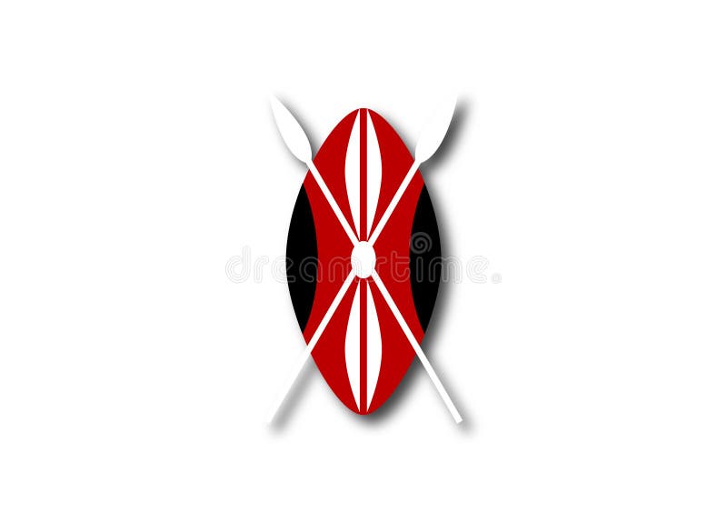 Kenyan Flag Center Shield Vector Art Stock Vector - Illustration of ...