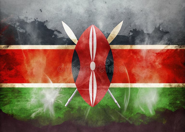 Kenyan Flag Double Exposure a Striking Visual for Design Projects Showcasing National Pride and ...