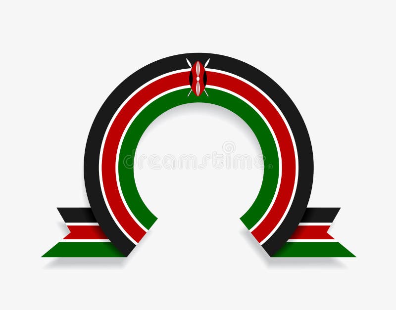 Kenyan Flag Rounded Abstract Background. Vector Illustration. Stock ...