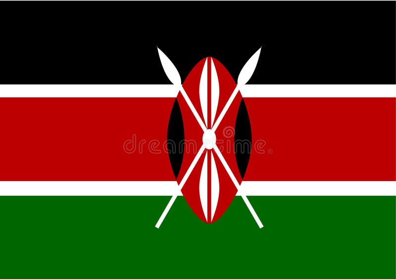 Kenyan Flag Vector Art with Raw File Stock Vector - Illustration of ...