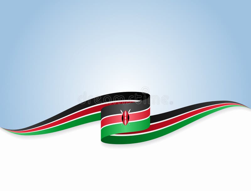 Kenyan Flag Wavy Abstract Background. Vector Illustration. Stock ...