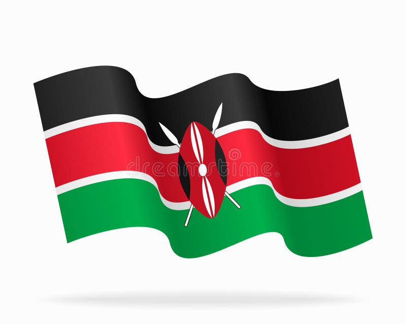 Kenyan Flag Wavy Background Layout. Vector Illustration. Stock ...