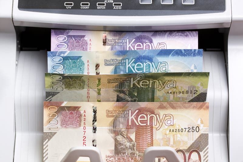 Kenyan Shilling in the Counting Machine Stock Image - Image of ...