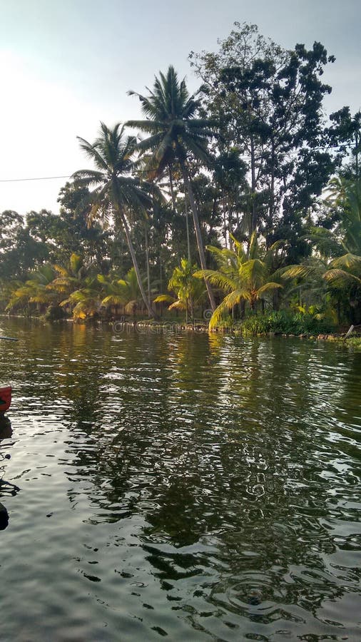 Kerala Back Water with Wonderful Scenery Stock Image - Image of wodden ...