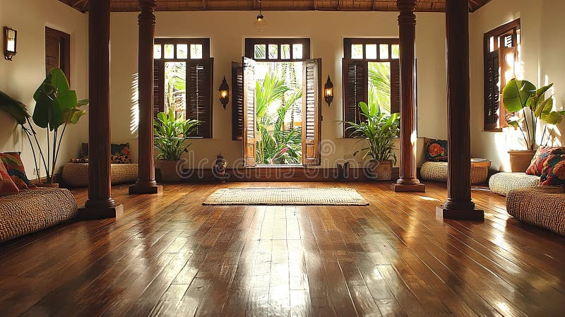 Kerala Elegance an Indian Interior House View Stock Image - Image of ...