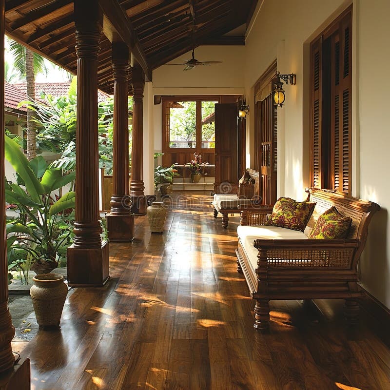 Kerala Elegance an Indian Interior House View Stock Image - Image of ...