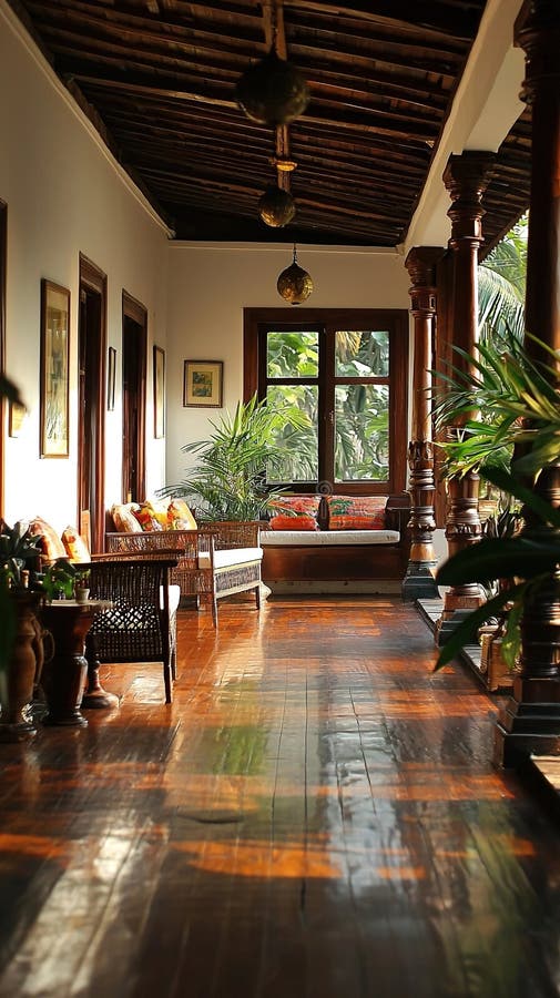 Kerala Elegance an Indian Interior House View Stock Image - Image of ...