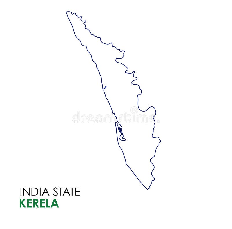 Kerala Map of Indian State. Kerala Map Vector Illustration Stock Vector ...