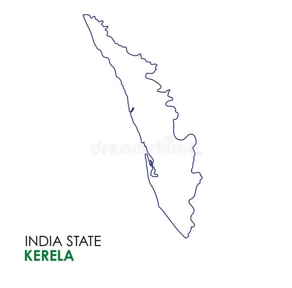 Kerala Map of Indian State. Kerala Map Vector Illustration Stock Vector ...